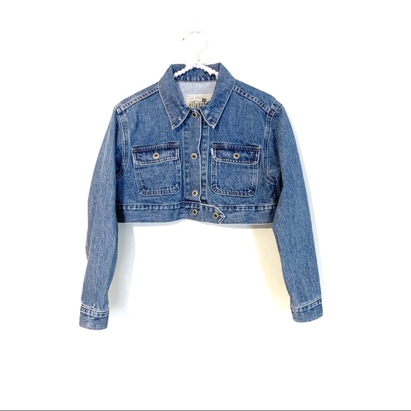 Levi's | Jackets & Coats | Levis Silver Tab Cropped Denim Jacket Small ...